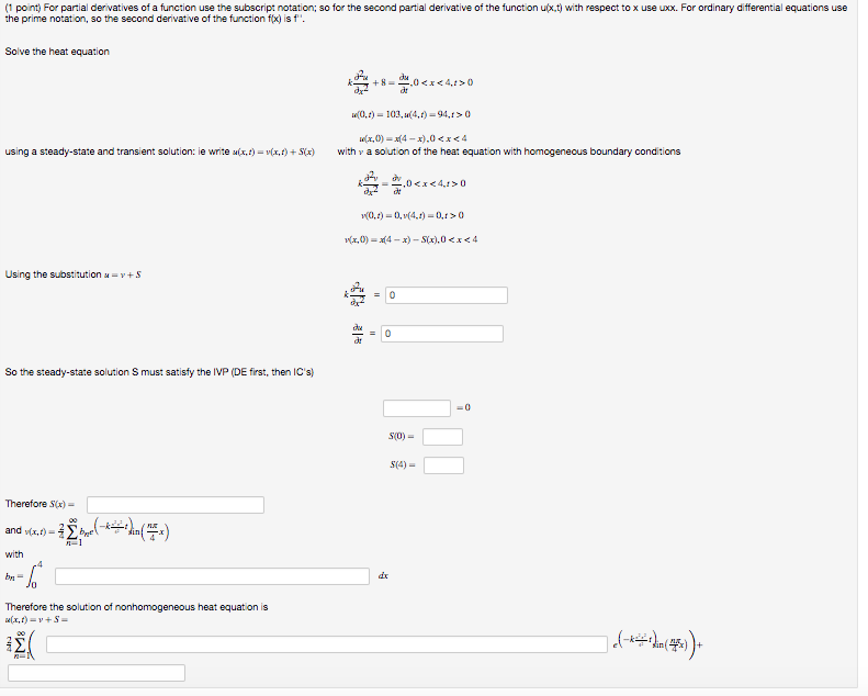 1 point) For partial derivatives of a function use | Chegg.com
