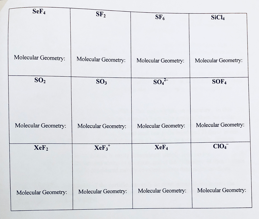Sef4 Molecular Geometry