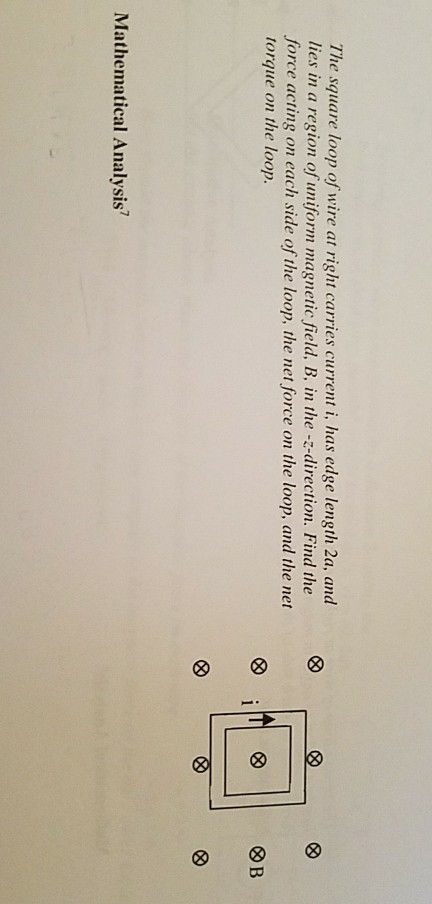Solved The square loop of wire at right carries current i, | Chegg.com
