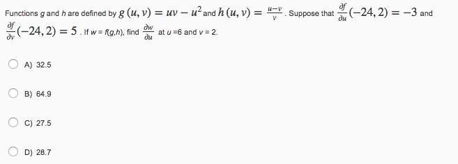 Solved Functions g and h are defined by g (u, v) = uv - u^2 | Chegg.com