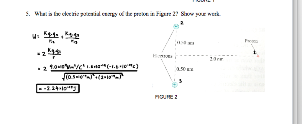 Solved 5. What is the electric potential energy of the | Chegg.com