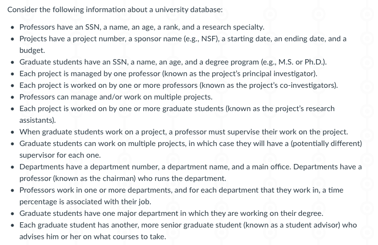 Solved Consider the following information about a university | Chegg.com