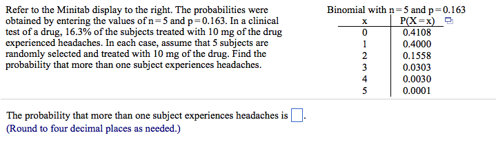 Solved Refer to the Minitab display to the right. The | Chegg.com