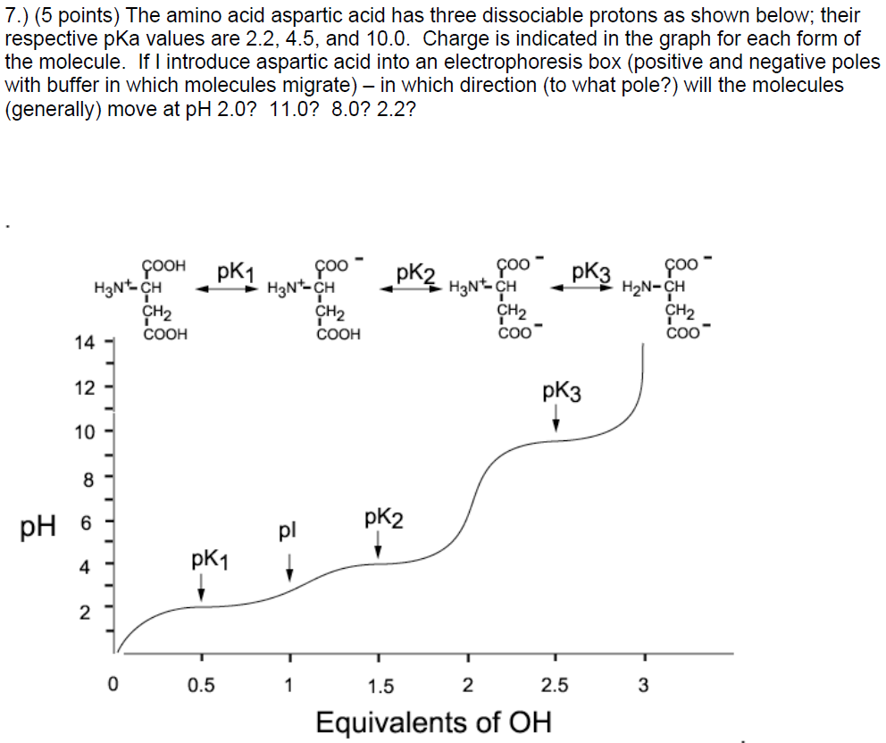 Solved The amino acid aspartic acid has three dissociable | Chegg.com