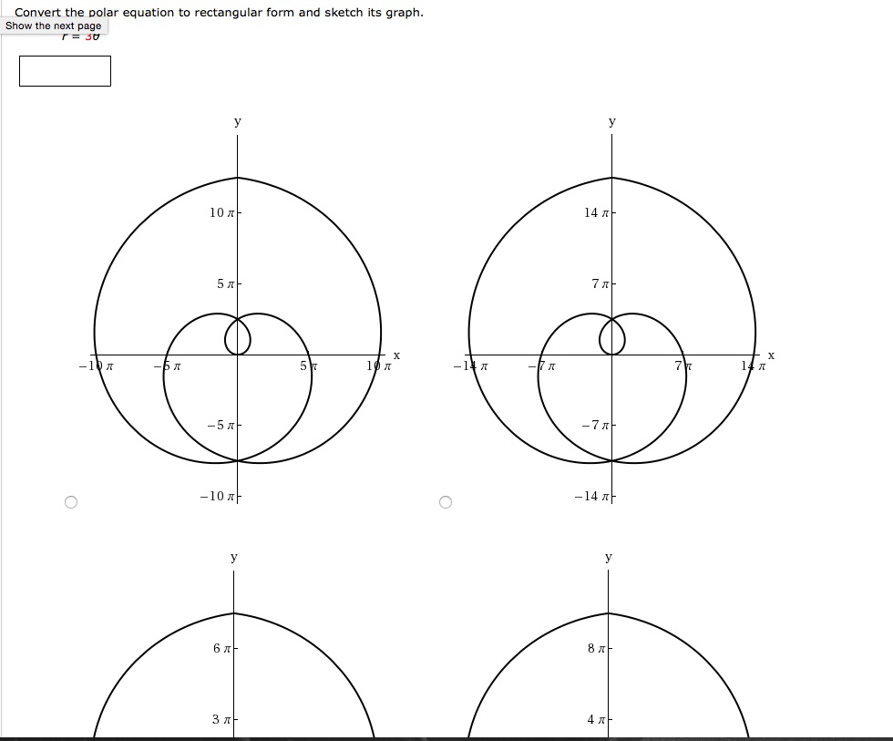 Convert the polar equation to rectangular form and | Chegg.com