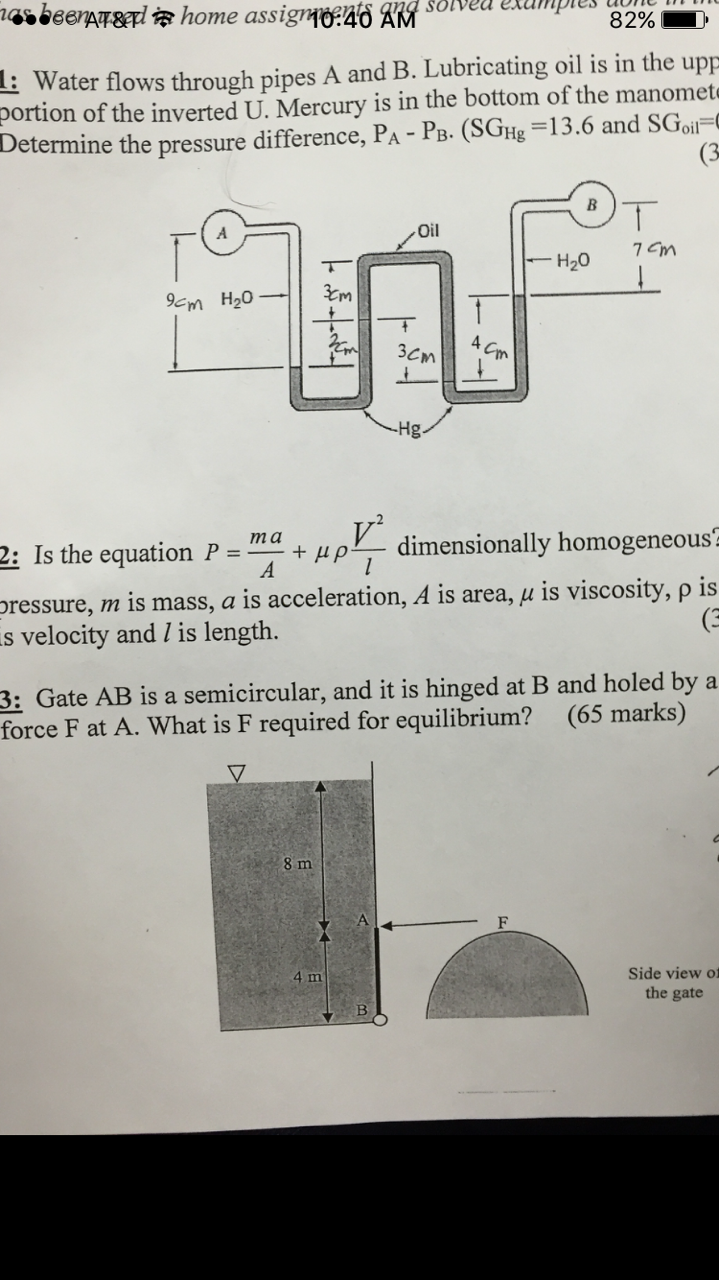 Solved Water flows through pipes A and B. Lubricating oil is | Chegg.com