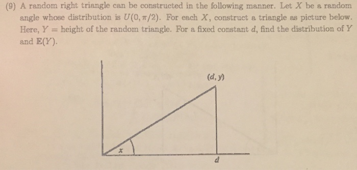 Solved A random right triangle can be constructed in the | Chegg.com