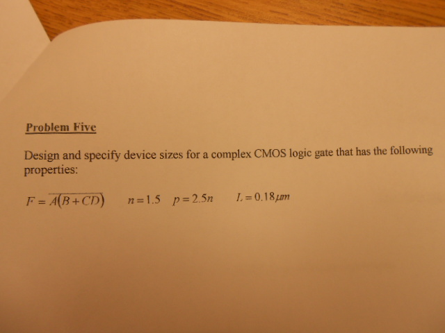 Solved Design and specify device sizes for a complex CMOS | Chegg.com
