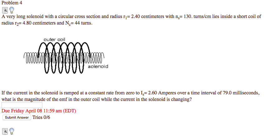 Solved A Very Long Solenoid With A Circular Cross Section