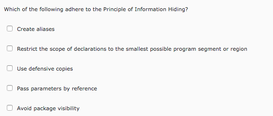 Solved Which of the following adhere to the Principle of | Chegg.com
