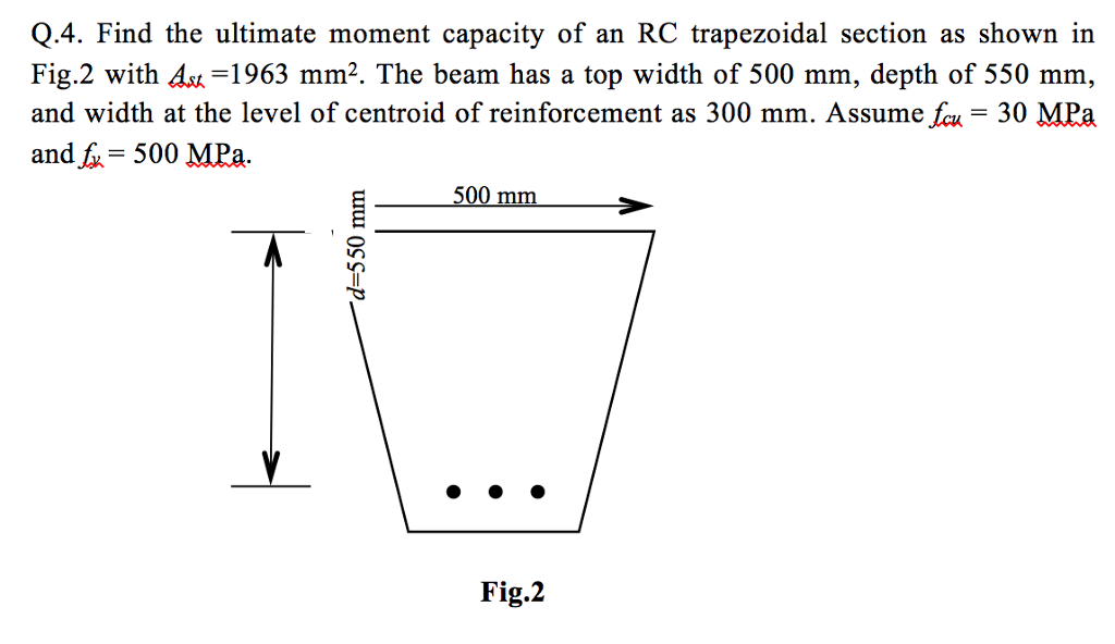 Solved Find the ultimate moment capacity of an RC | Chegg.com