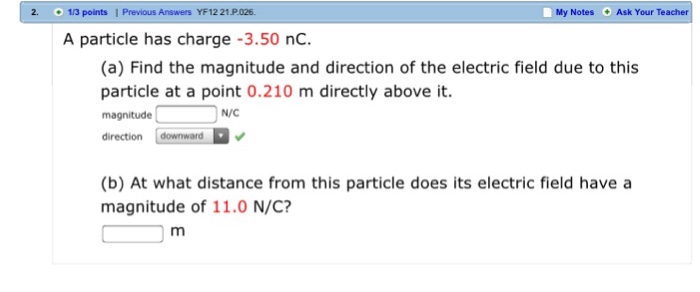 Solved A particle has charge -3.50 nC. (a) Find the | Chegg.com