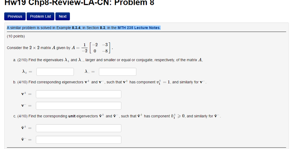 Solved Consider The 2 Times 2 Matrix A Given By A 1 2 [ 2