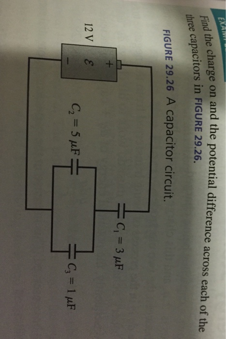 Solved Find the charge on and the potential difference | Chegg.com