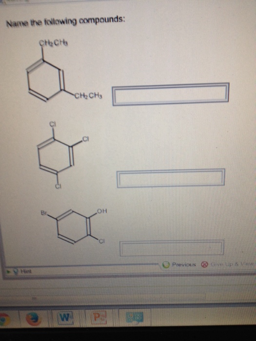 Solved Name the following compounds: | Chegg.com