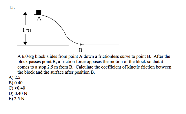 Solved A 6.0-kg block slides from point A down a | Chegg.com