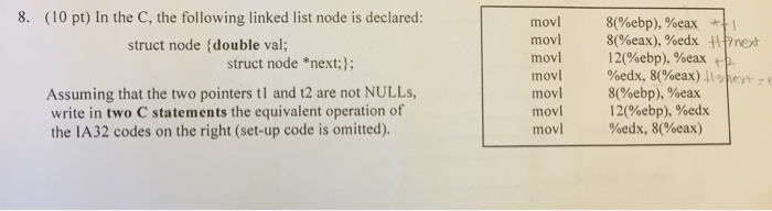 Solved Can someone convert IA32 assembly to C language.void | Chegg.com