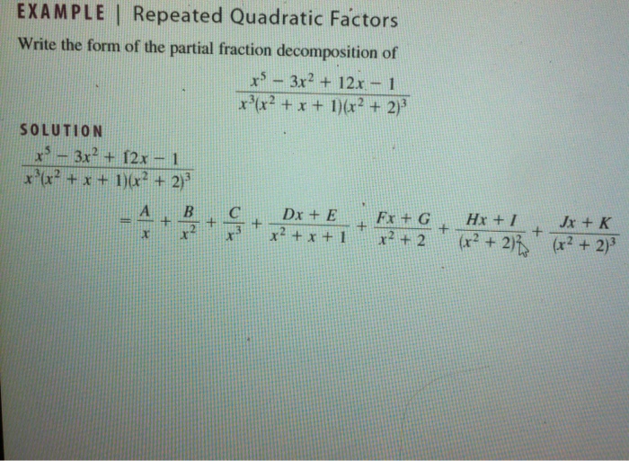Solved Write the form of the partial fraction decomposition | Chegg.com