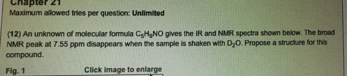 Solved An unknown of molecular formula C5H9NO gives the IR | Chegg.com