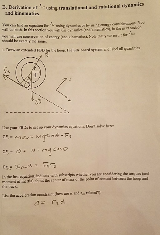 Solved of v2 using translational and rotational dynamics and | Chegg.com