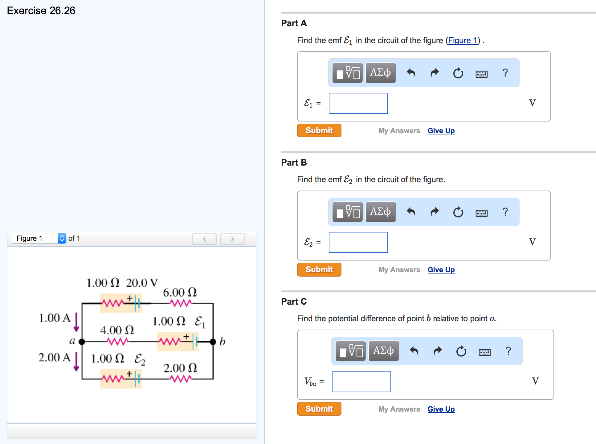 Solved Find the emf Epsilon1 in the circuit of the Epsilon | Chegg.com