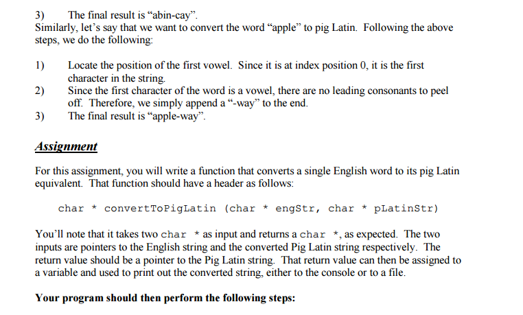 Solved Program 1 English to Pig Latin Introduction As most | Chegg.com
