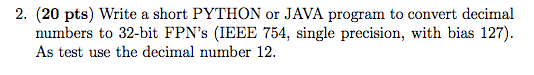 Solved Write a short PYTHON or JAVA program to convert | Chegg.com