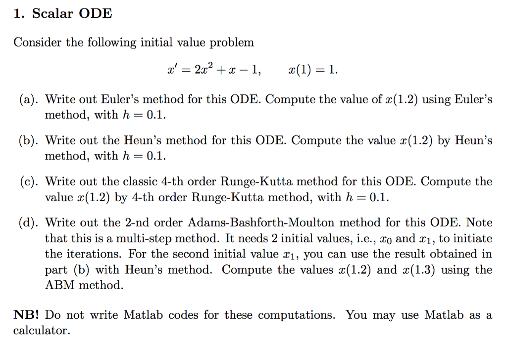 Solved Consider the following initial value problem x' = | Chegg.com