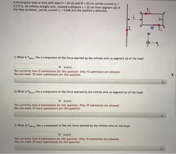 Solved A rectangular loop of wire with sides H 20 cm and | Chegg.com