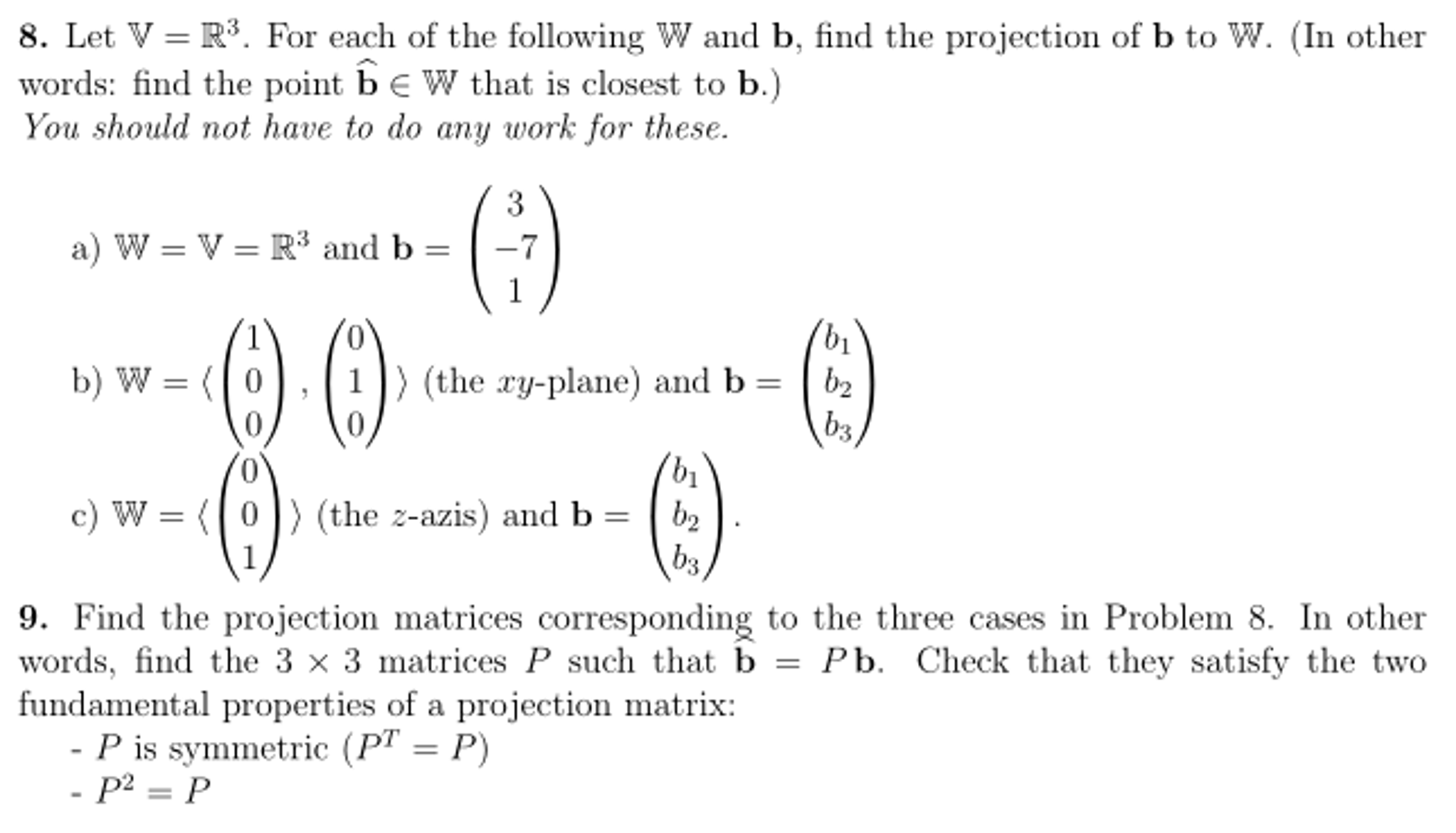 Solved Linear Algebra. See attached picture. (Only Do | Chegg.com