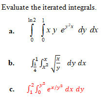 Solved Evaluate the iterated integrals. In2 1 a. 1 Jo | Chegg.com