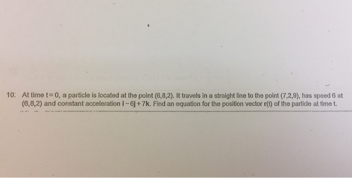 Solved At time t = 0, a particle is located at the point (6, | Chegg.com