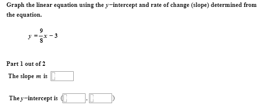 Solved Graph the linear equation using the y-intercept and | Chegg.com