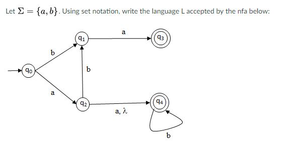 Solved Let ta, bh. Using set notation, write the language L | Chegg.com