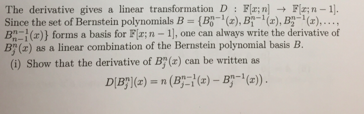 Solved The derivative gives a linear transformation D : F[x; | Chegg.com