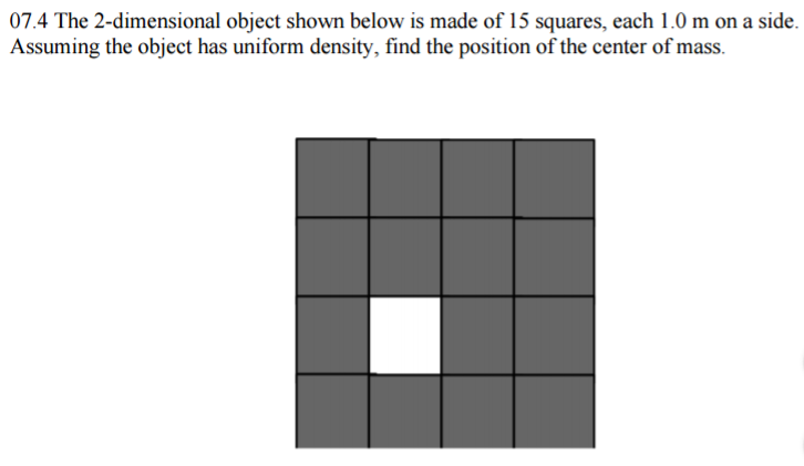 Solved The 2-dimensional object shown below is made of 15 | Chegg.com