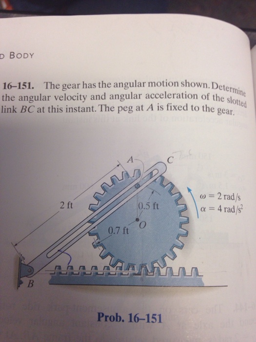 Solved The gear has the angular motion shown. Determine he | Chegg.com