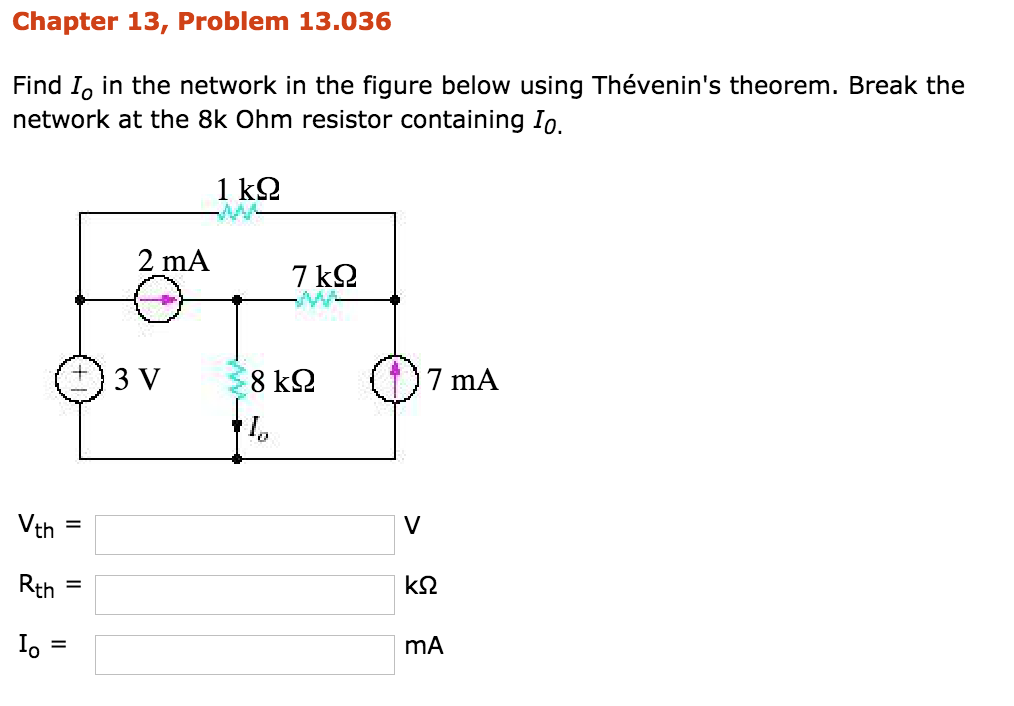 Solved Chapter 13, Problem 13.036 Find Io in the network in | Chegg.com