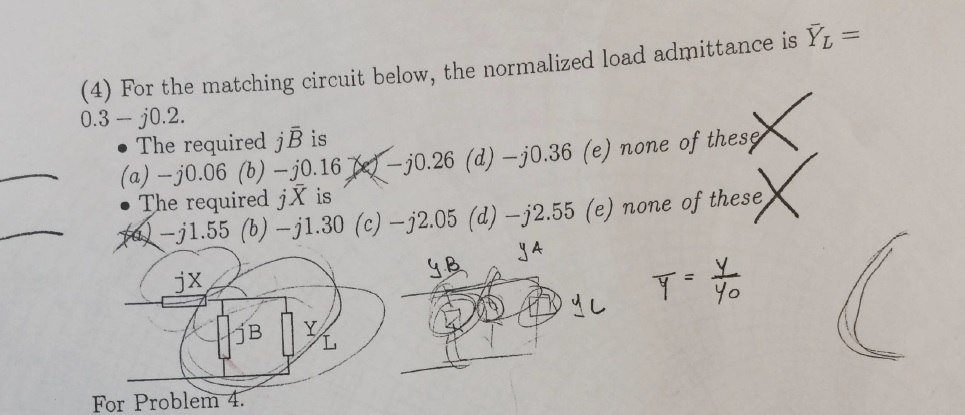 Solved (4) For the matching circuit below, the normalized | Chegg.com