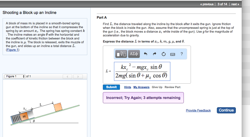 Solved A block of mass m is placed in a smooth-bored spring | Chegg.com