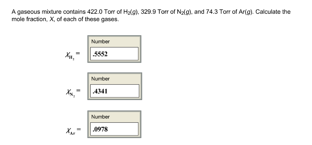 Solved A gaseous mixture contains 422.0 Torr of H_2(g), | Chegg.com