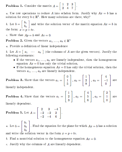 Solved Consider the matrix A= Use row operations to reduce | Chegg.com