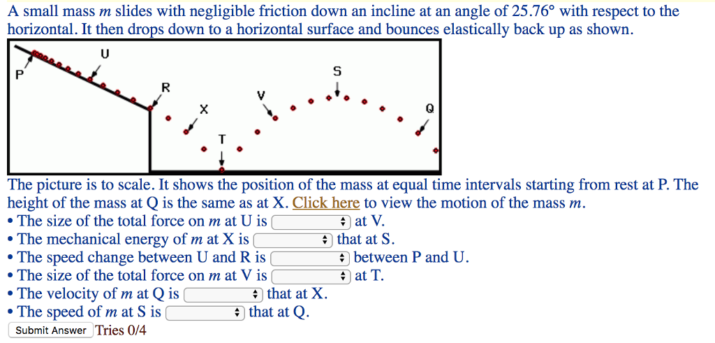 Solved A small mass m slides with negligible friction down | Chegg.com