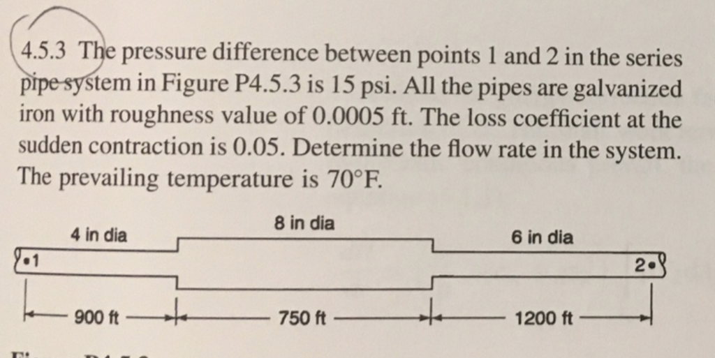 Solved DID 4.5.3 The pressure difference between points 1 | Chegg.com
