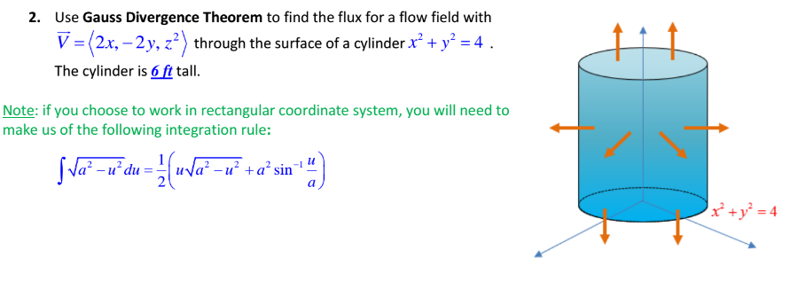 Solved Use Gauss Divergence Theorem to find the flux for a | Chegg.com