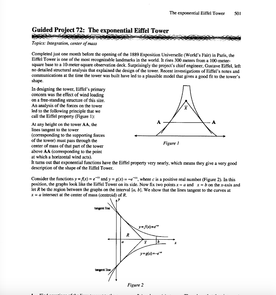 Solved The exponential Eiffel Tower 501 Guided Project 72: | Chegg.com