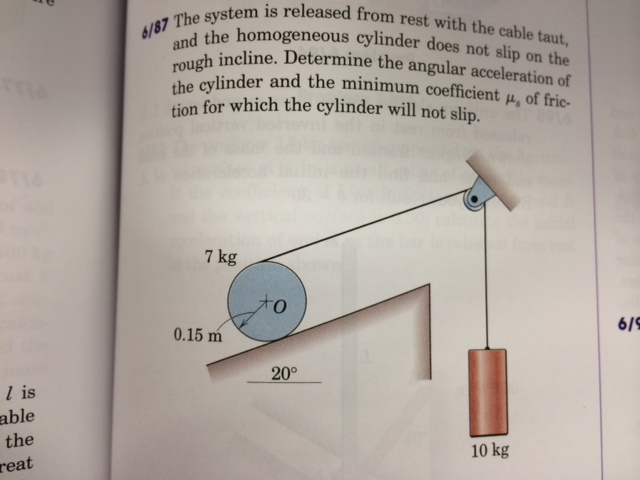 Solved The system is released from rest with the cable taut, | Chegg.com