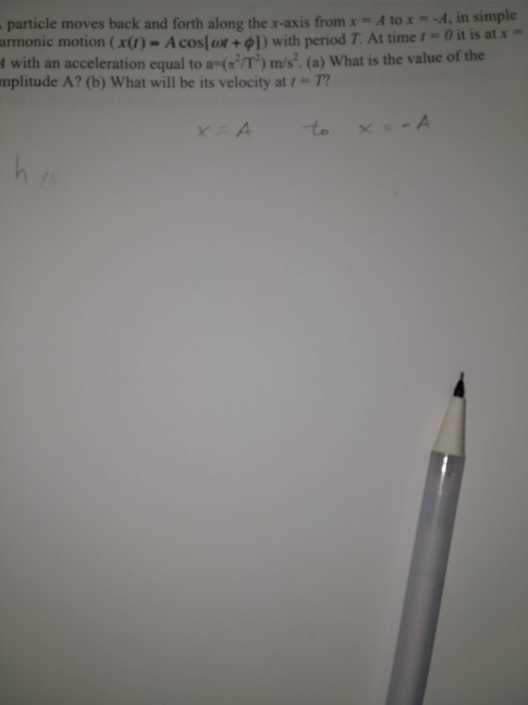 particle moves back and forth along the x-axis from x | Chegg.com