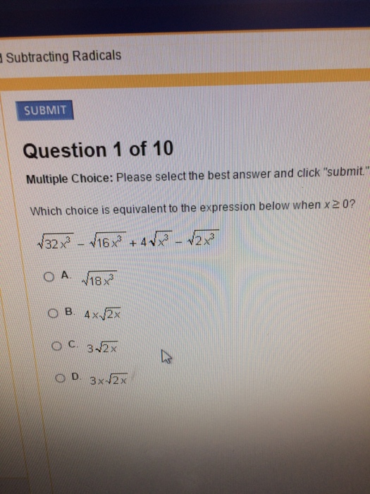 Solved Select the best answer and click "submit" Which | Chegg.com