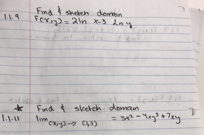 Solved Find & sketch domain F(x, y) = 2ln x - 3 Ln y Find | Chegg.com